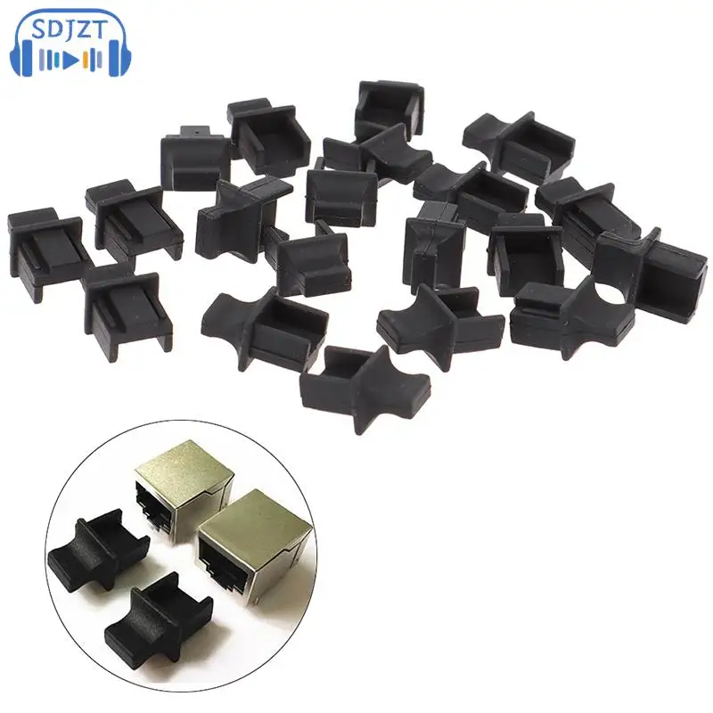 20pcs-Ethernet-Hub-Port-RJ45-Anti-Dust-Cover-Cap-Protector-Plug-RJ45 ...