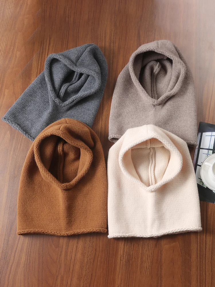 100-Wool-Balaclava-Hat-for-Women-Men-Winter-Soft-Warm-Hooded-Scarf ...