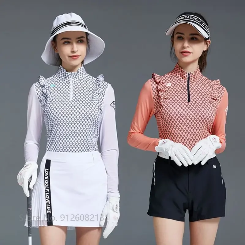 Love Golf Women Long Sleeve Sunscreen T-shirt Ice Silk Printed Tops ...