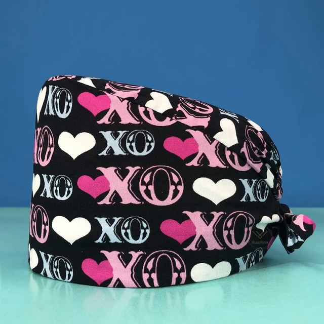 women's operating room hats cotton Cartoon print hat nurse Scrub hat ...