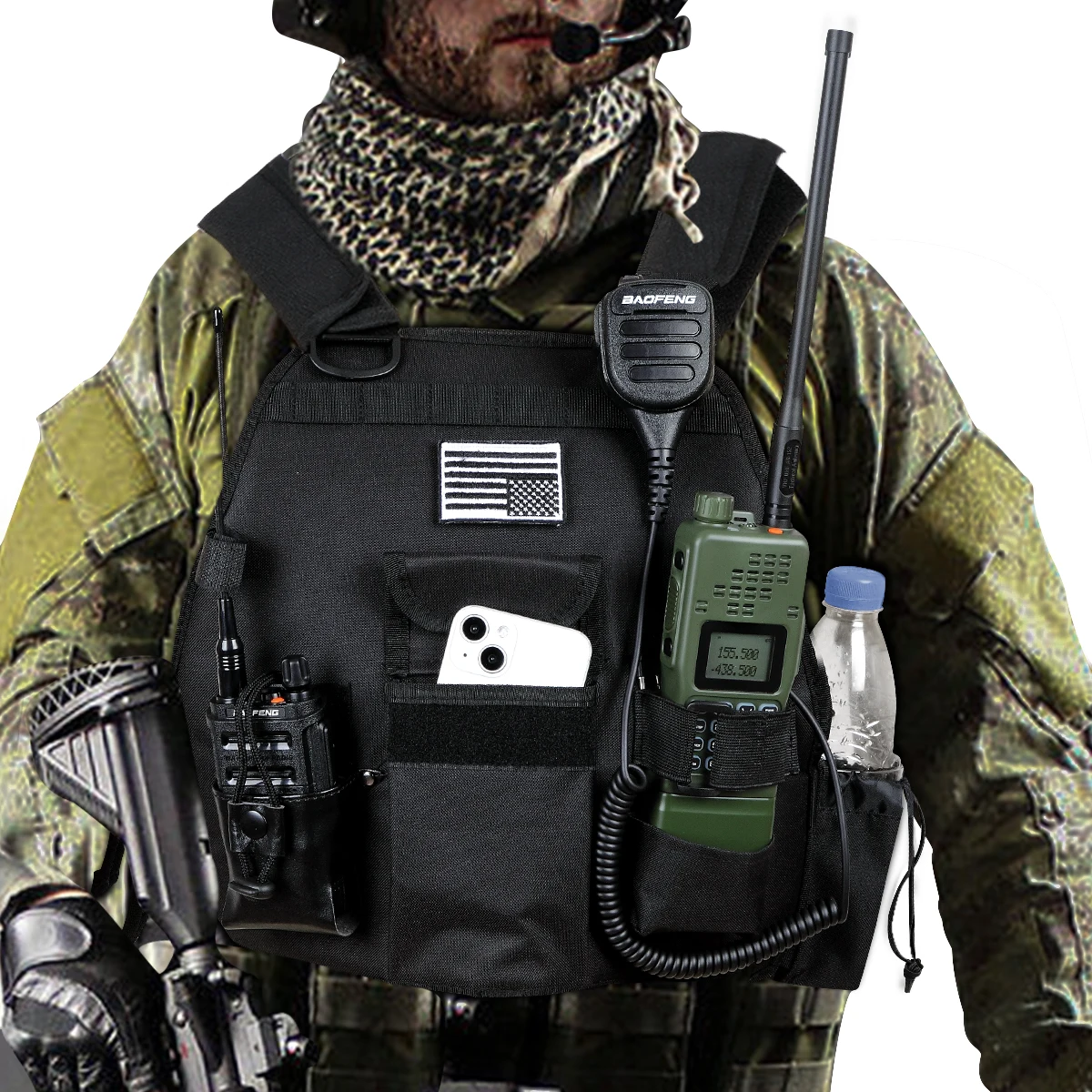 ABBREE Military Gear Tactical Vest Adjustable Molle Combat Assault ...