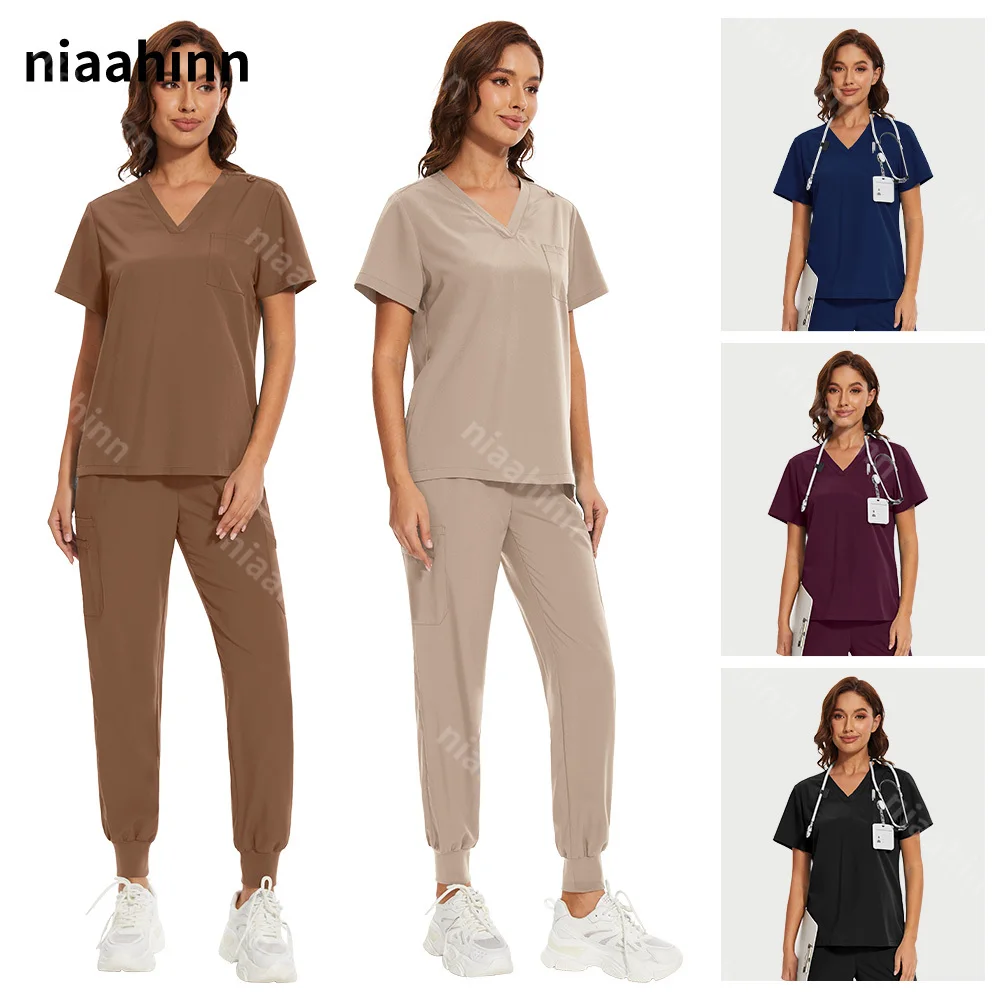 Niaahinn Medical Nurse Scrubs Tops+Pant Beauty Salon Spa Workwear ...