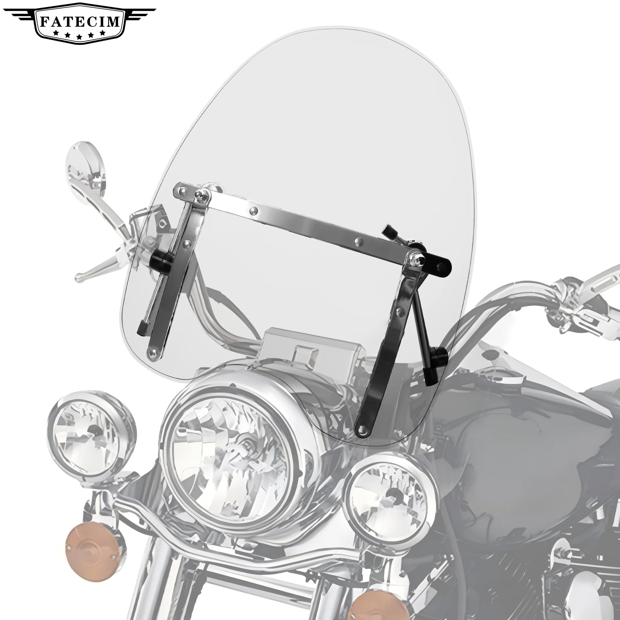 FATECIM 15.75" Windshield Windscreen For 7/8"&1" Handlebars For Honda ...