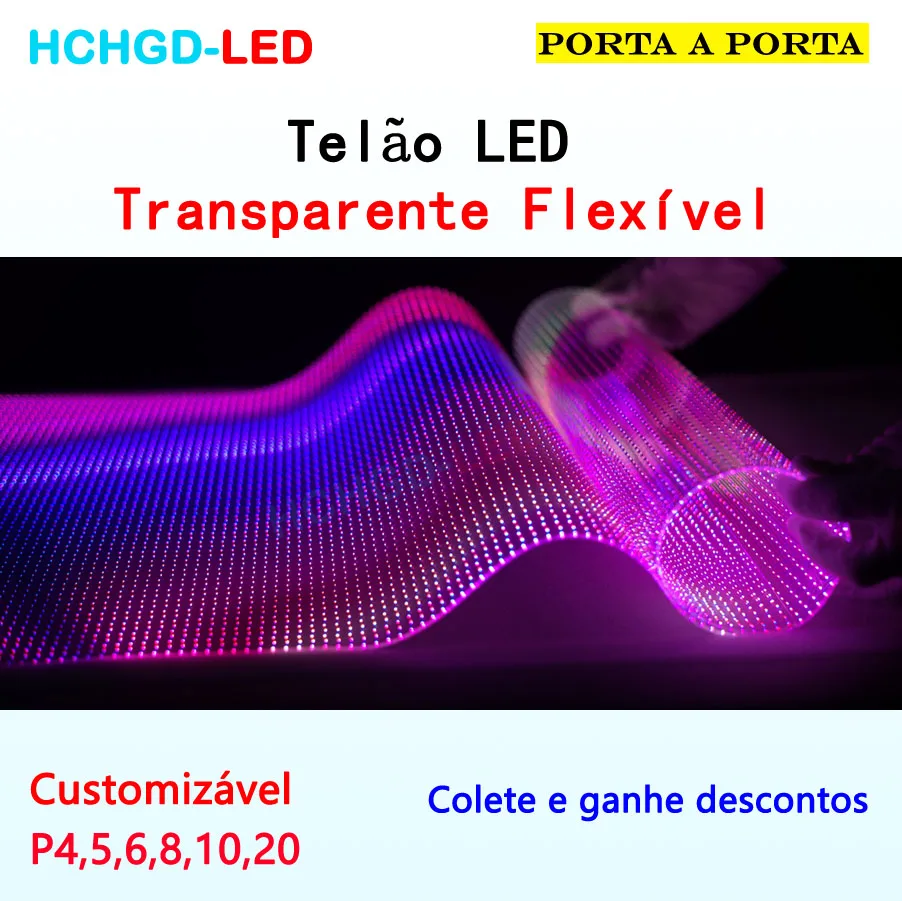 Tela-De-Filme-LED-Flex-vel-tela-De-Exibi-o-Transparente-parede-De-Fundo ...