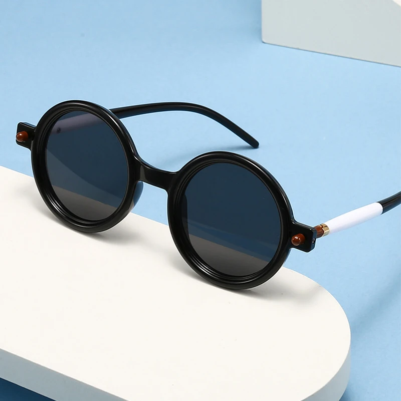 Round Fashion Sunglasses For Men Women Designer Retro Leopard Print ...