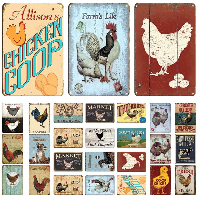 Farm And Chicken Tin Signs