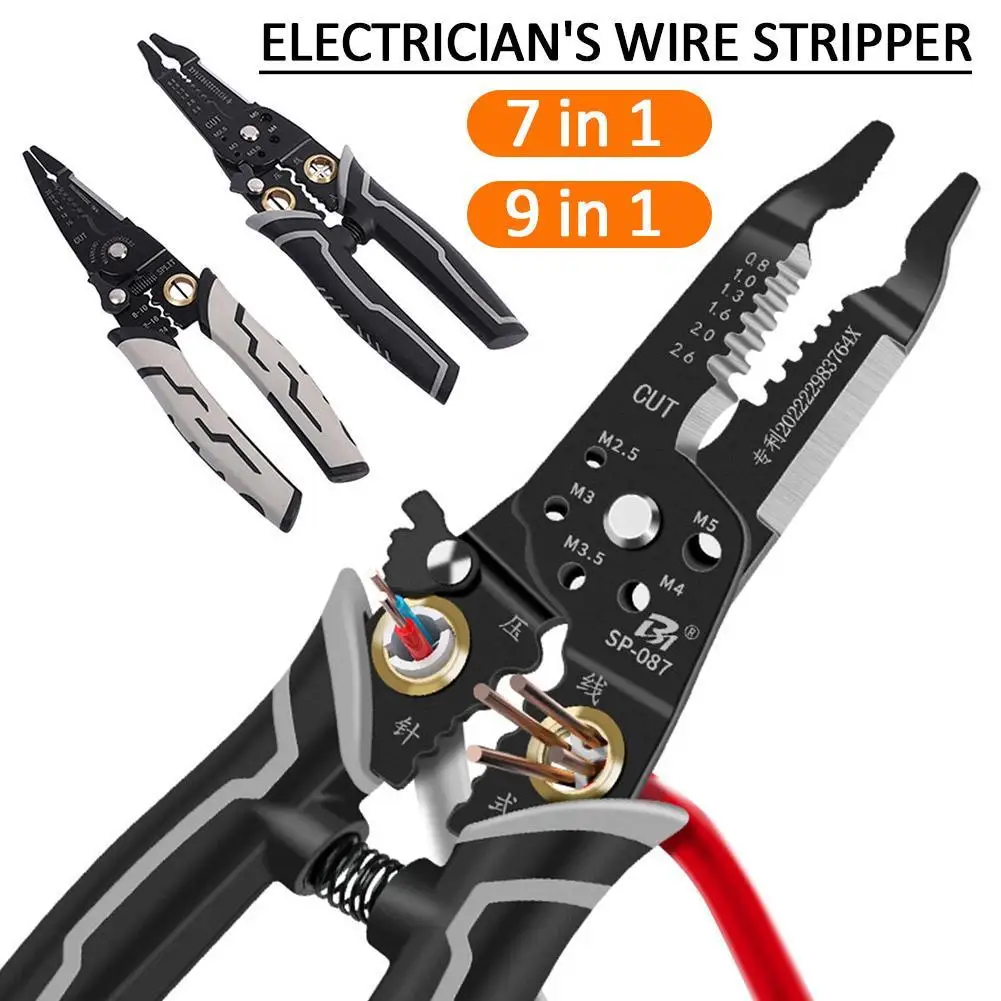 195-MM-Wire-Stripper-Crimper-Cable-Cutter-Electrician-Wire-Stripper ...
