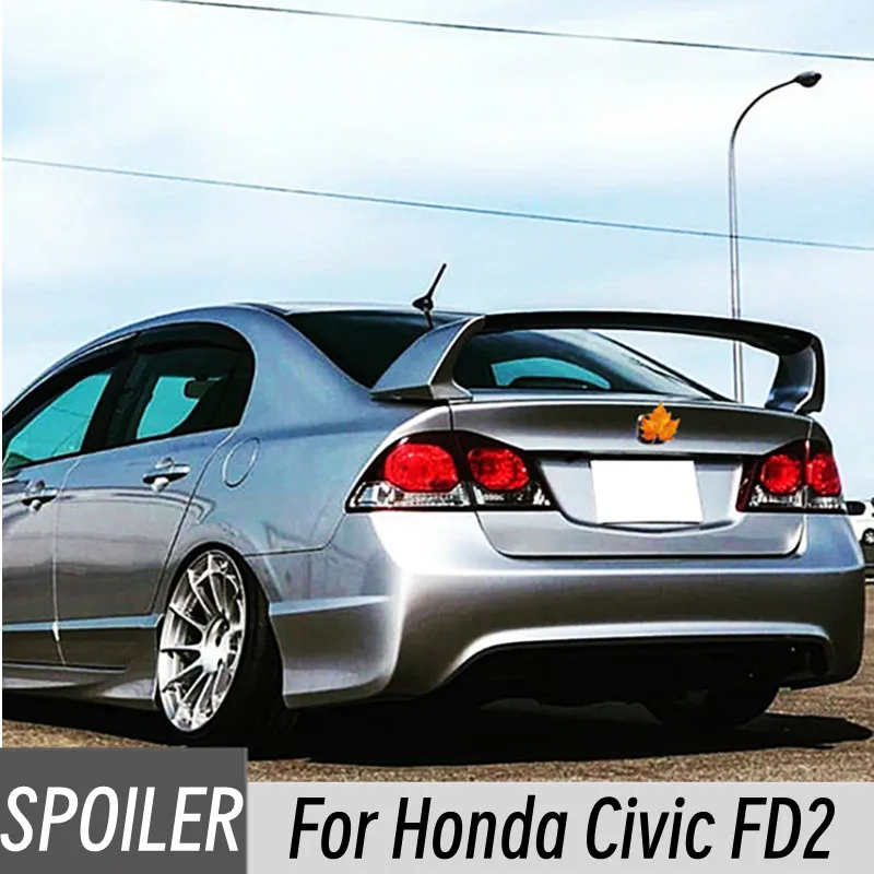 For-Honda-Civic-FD2-2006-2015-ABS-Plastic-Glossy-Black-Rear-Trunk-Lid ...