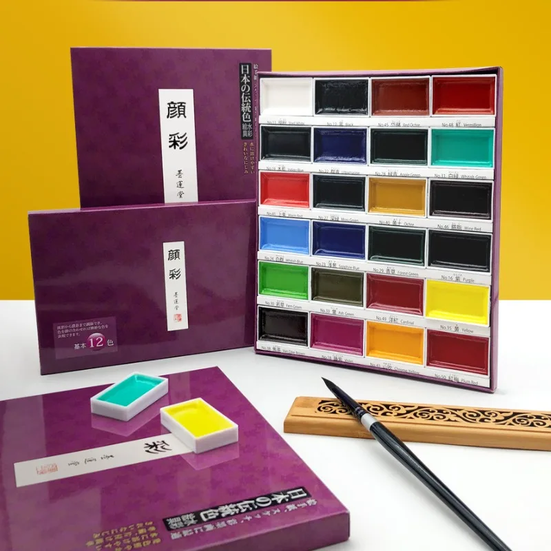 Japanese-Traditional-Color-Chinese-Painting-Pigment-12-18-24-Color ...