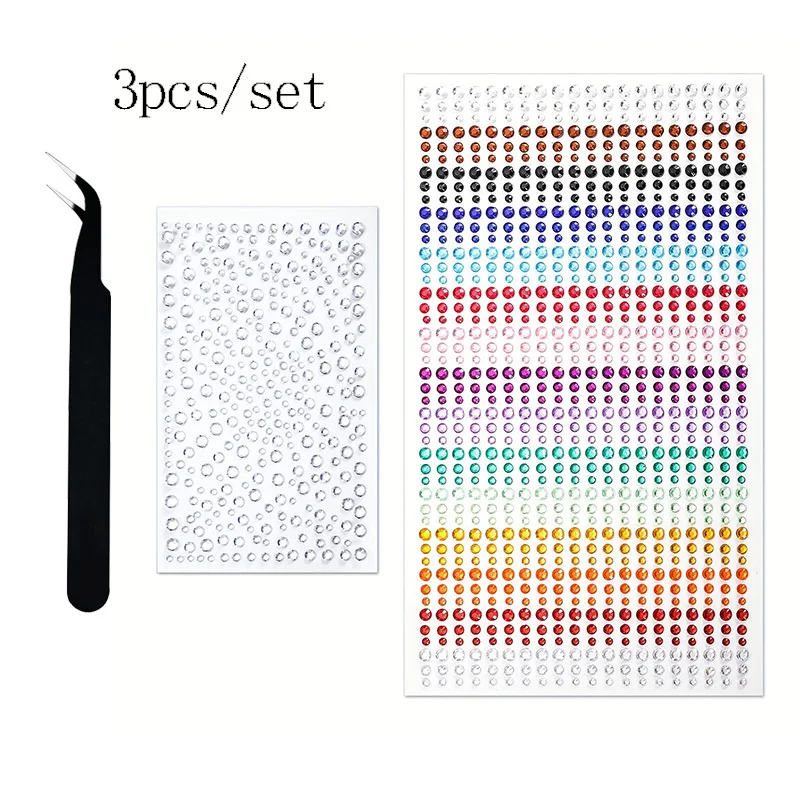 3Pcs-Self-adhesive-Rhinestone-Pearls-Makeup-Face-Gems-Eyes-Rainbow-Face ...