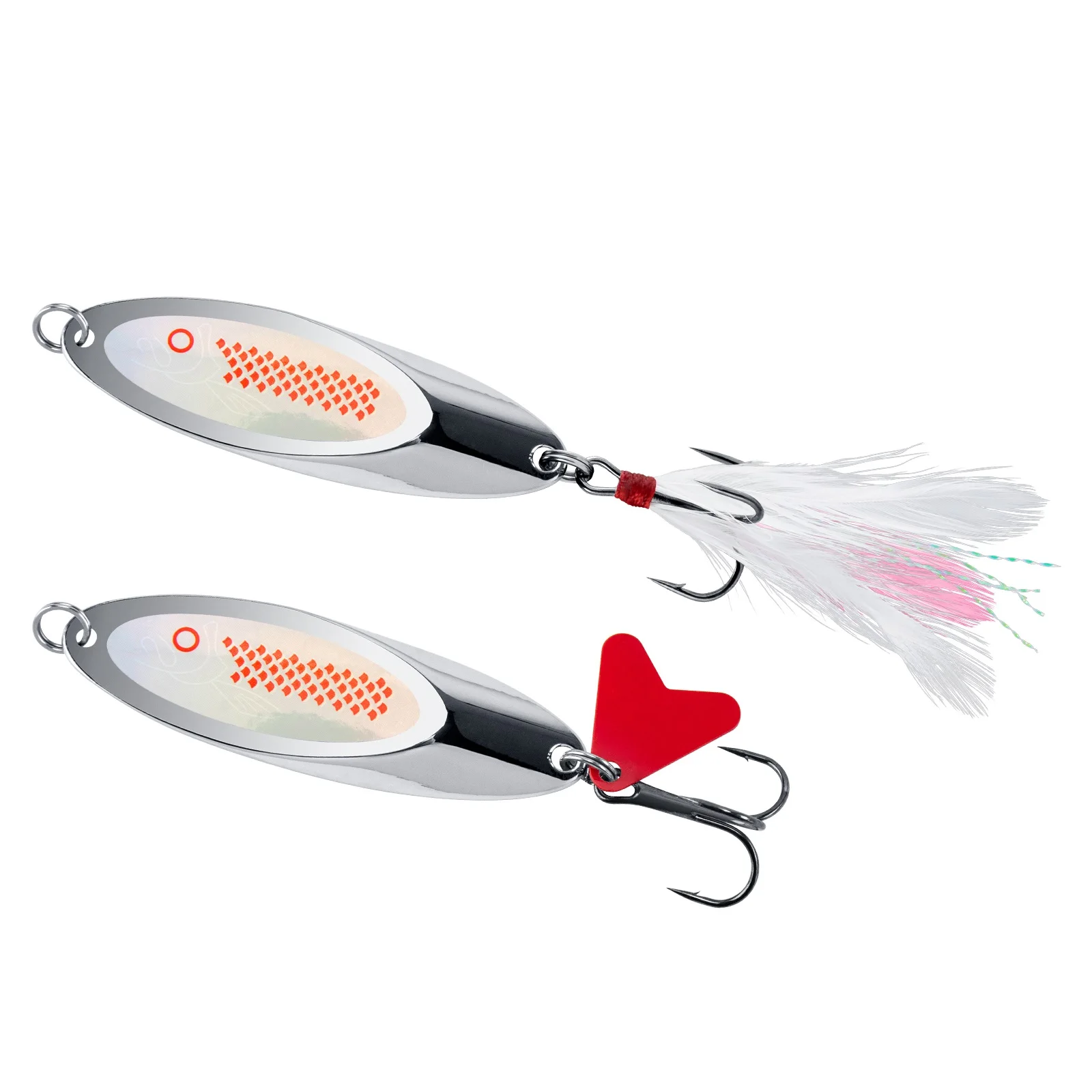 10g-42g Metal Spinner Spoon Fishing Lure Hard Bait with Flash Treble ...