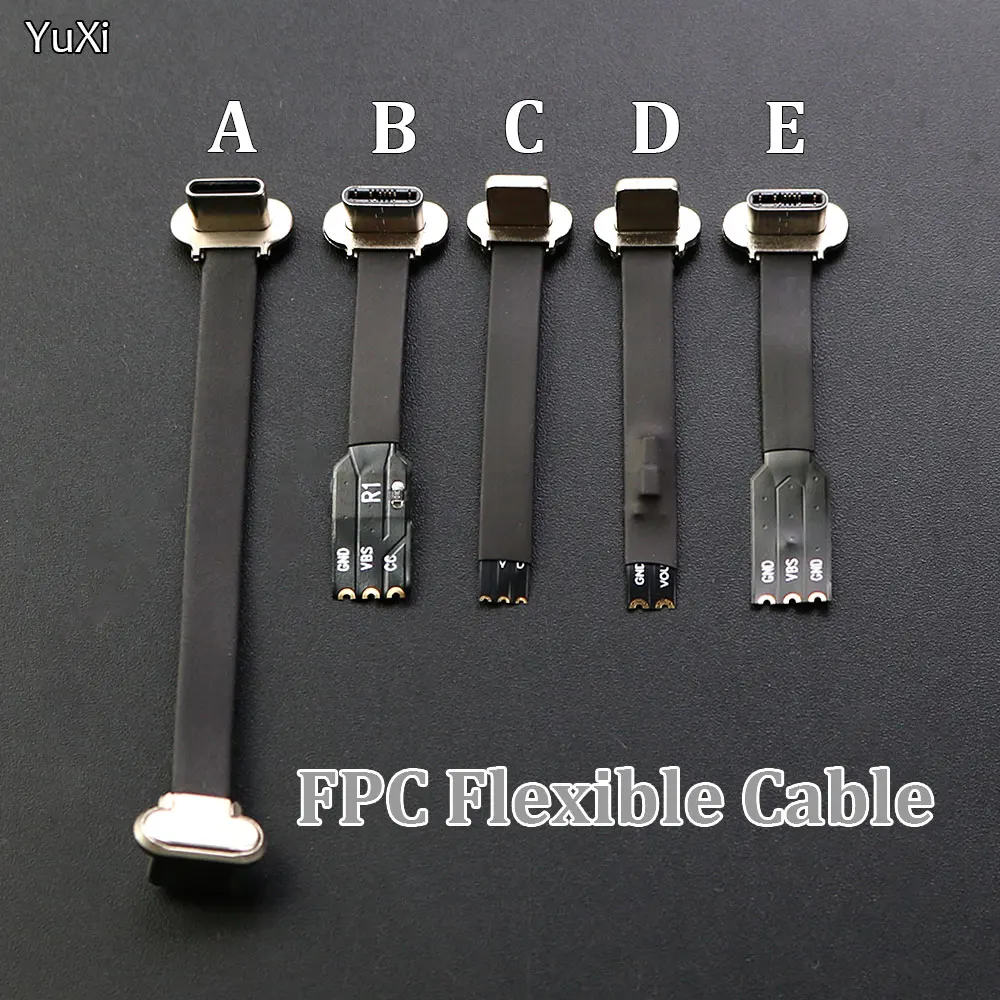 USB-C-Type-C-FPC-2pin-3pin-with-Resistor-R1-Soft-Flat-Cable-Male ...