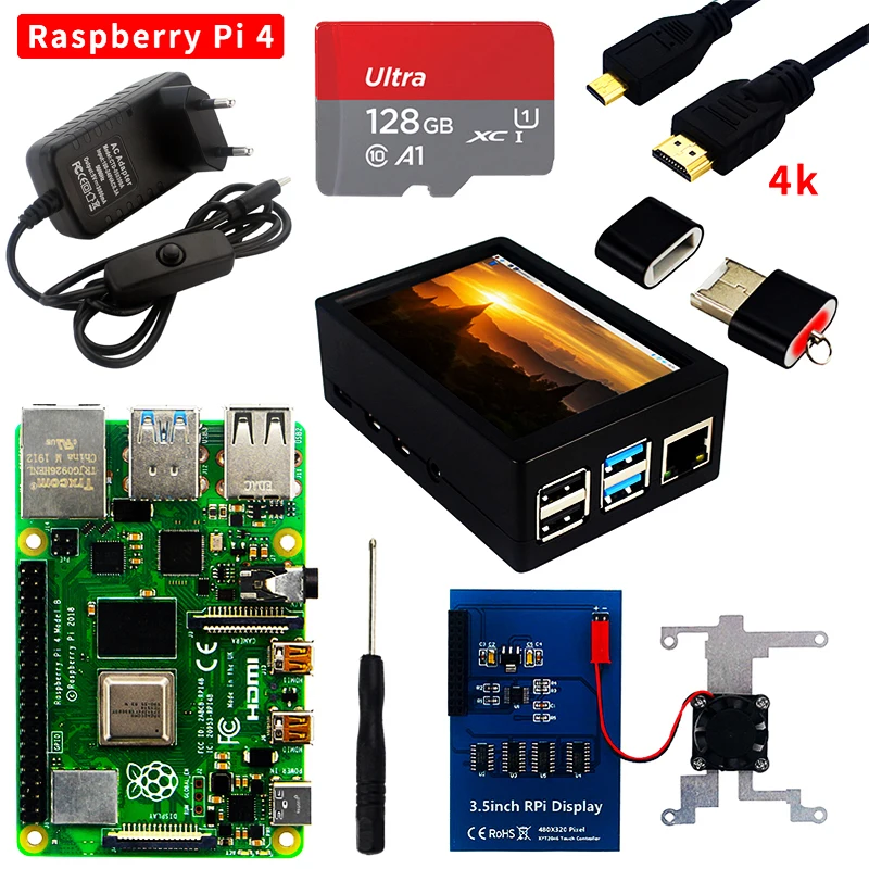 Raspberry-Pi-4-Modelo-B-Kit-2GB-4GB-8GB-RAM-Cart-o-estojo-Ventoinha ...