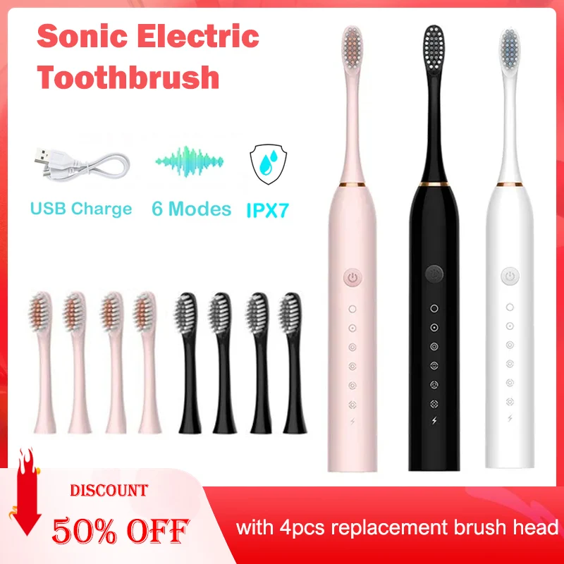 Smart-Electric-Toothbrush-USB-Rechargeable-Teeth-Clean-Whitening-Sonic ...