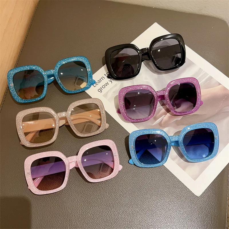 Fashion-Large-Square-Glitter-Frame-Sunglasses-Men-Women-Personalized ...