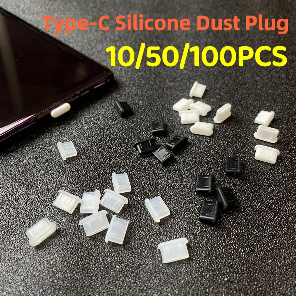 10-50-100PCS-Type-C-Dust-Plug-USB-Charging-Port-Protector-Silicone ...