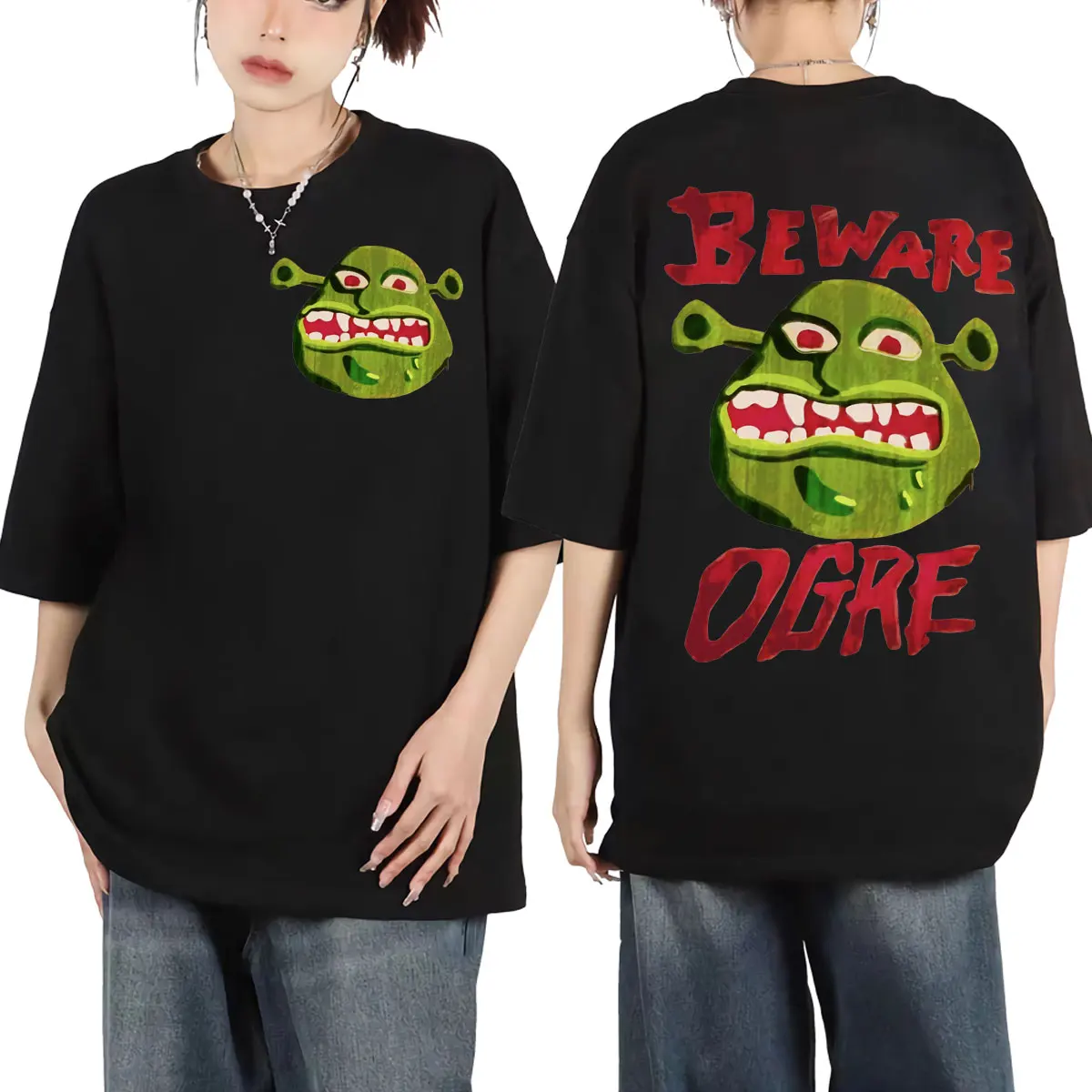 Animated-Film-Shrek-Graphic-T-Shirts-Men-Women-Gothic-Vintage-Short ...