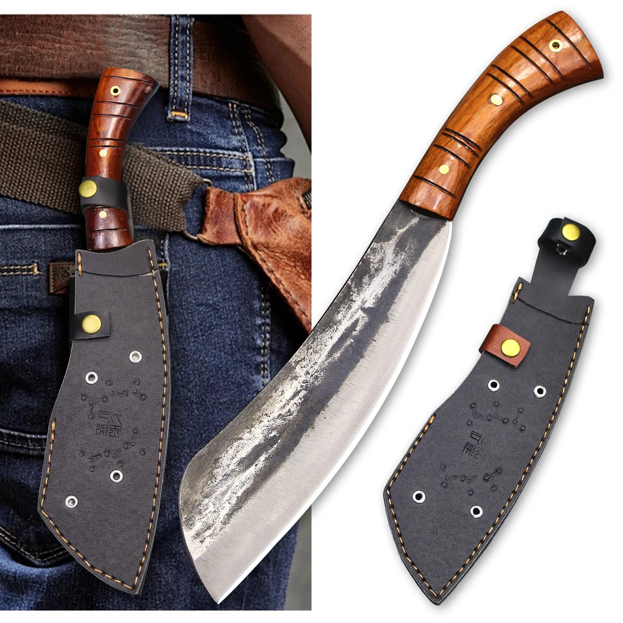 Japanese-hand-forged-high-carbon-steel-sharp-wood-chopping-knife ...