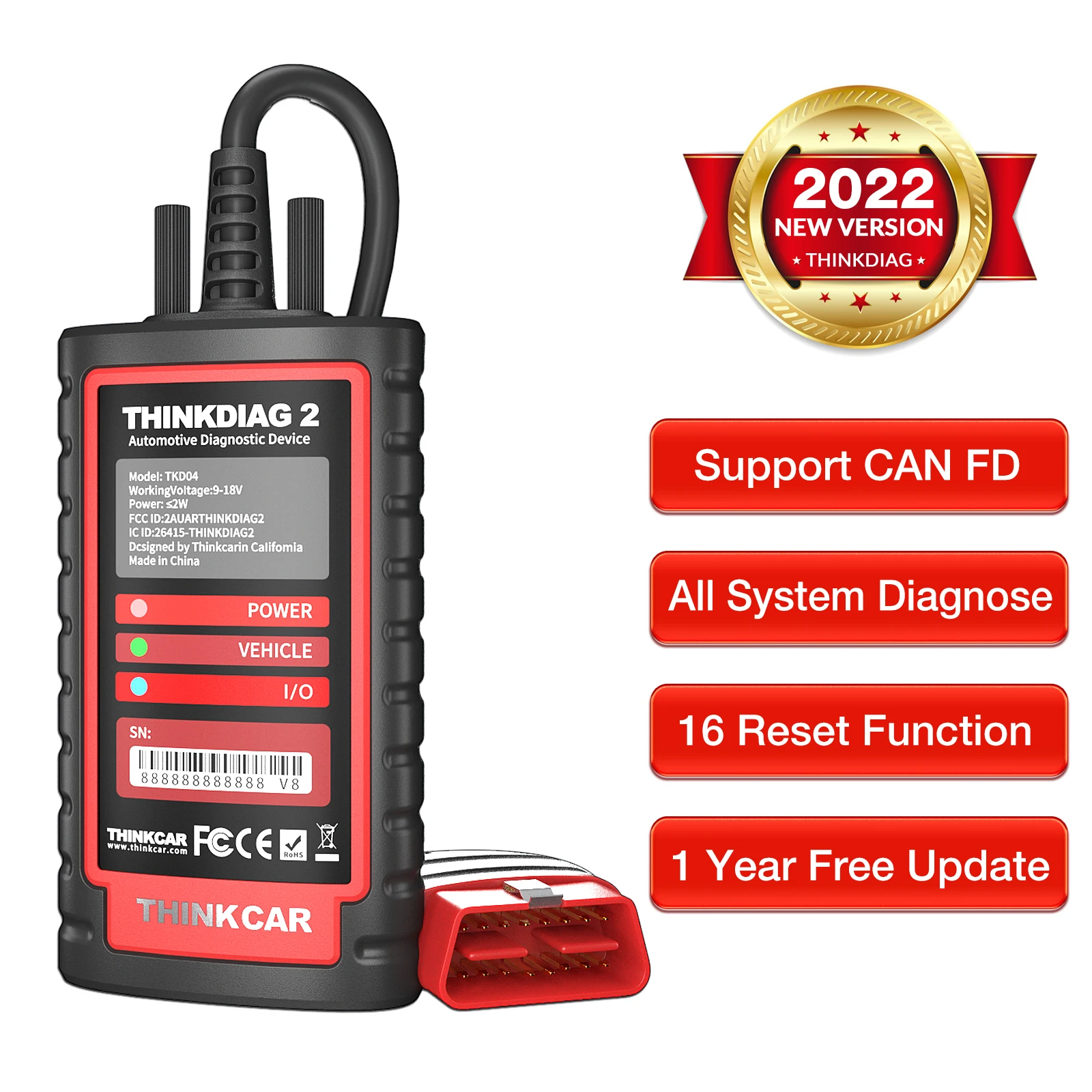 THINKCAR Thinkdiag 2 escáner OBD2, compatible con los protocolos CAN FD ...