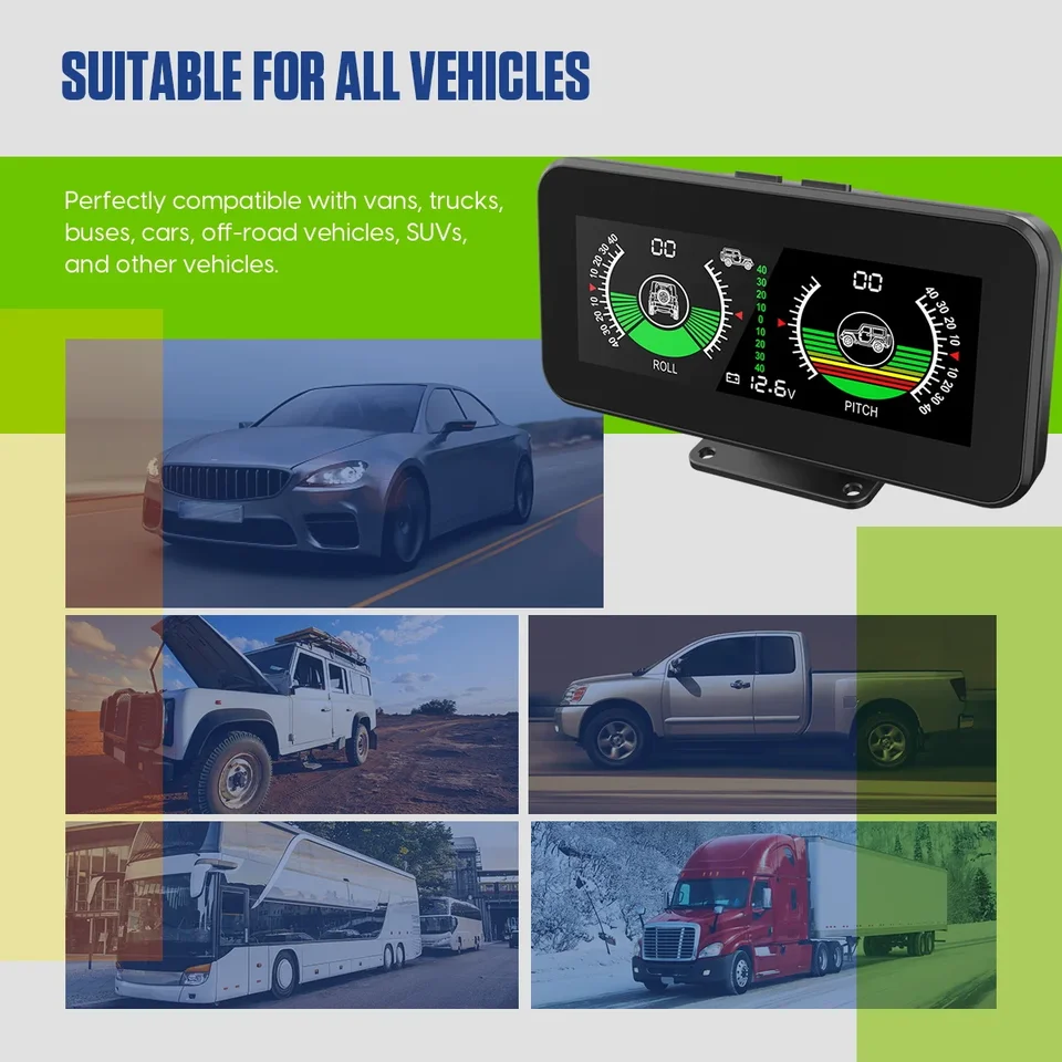 Slope Meter Vehicle Slope Gauge Car Inclinometer Car Tilt Gauge Angle ...