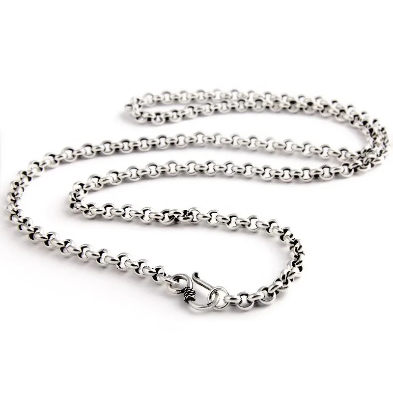 4mm-5mm-Width-Real-Silver-Classical-Polishiing-Cross-O-Link-Chain-S925 ...