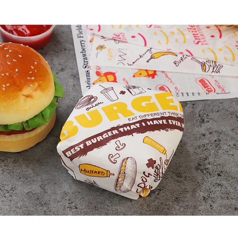 25Pcs-Lot-Paper-hamburger-Grade-Grease-Paper-Food-Wrappers-Wrapping ...