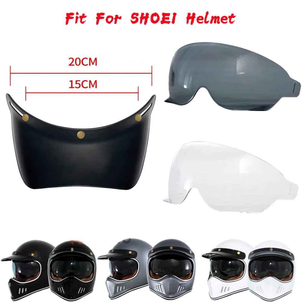 Universal-Motorcycle-Helmet-Visor-Lens-3-Snap-Button-Retro-Helmet-Brims ...