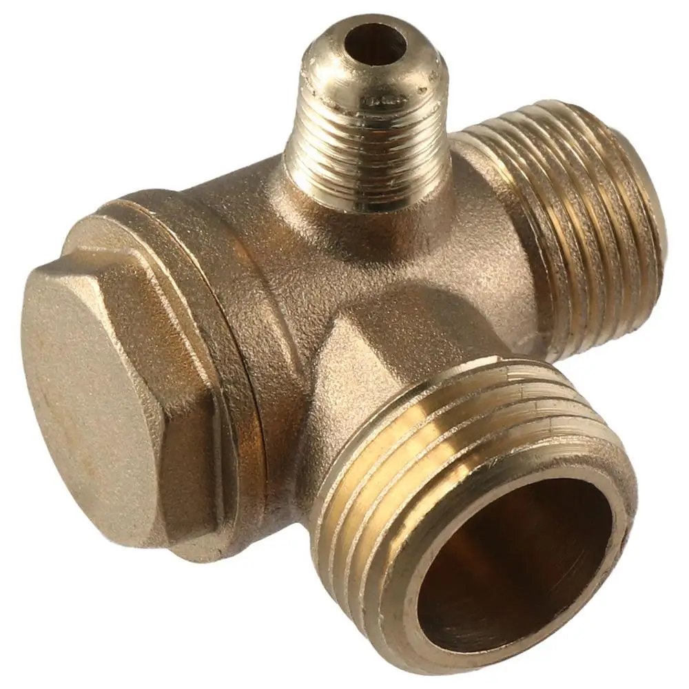 Non Return 3-Port Check Valve Gold Brass Foot Valve Ozone Resistance 20 ...