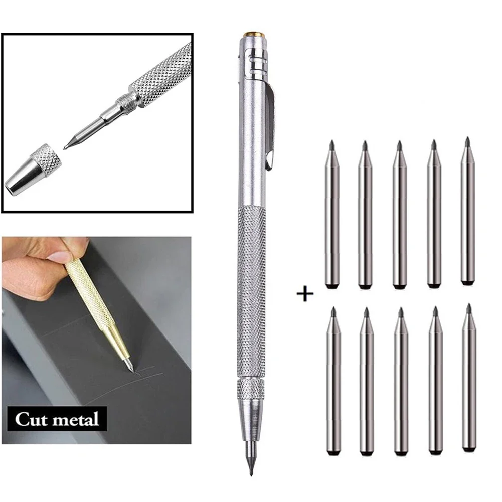 11PCS Alloy Scribe Pen Carbide Scriber Pen Metal Wood Glass Tile ...