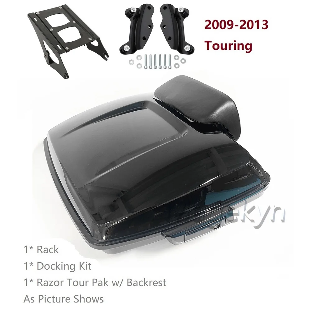 09-22 Black Latches Razor Tail Bag Trunk Top Box Case Tour Pak Pack ...