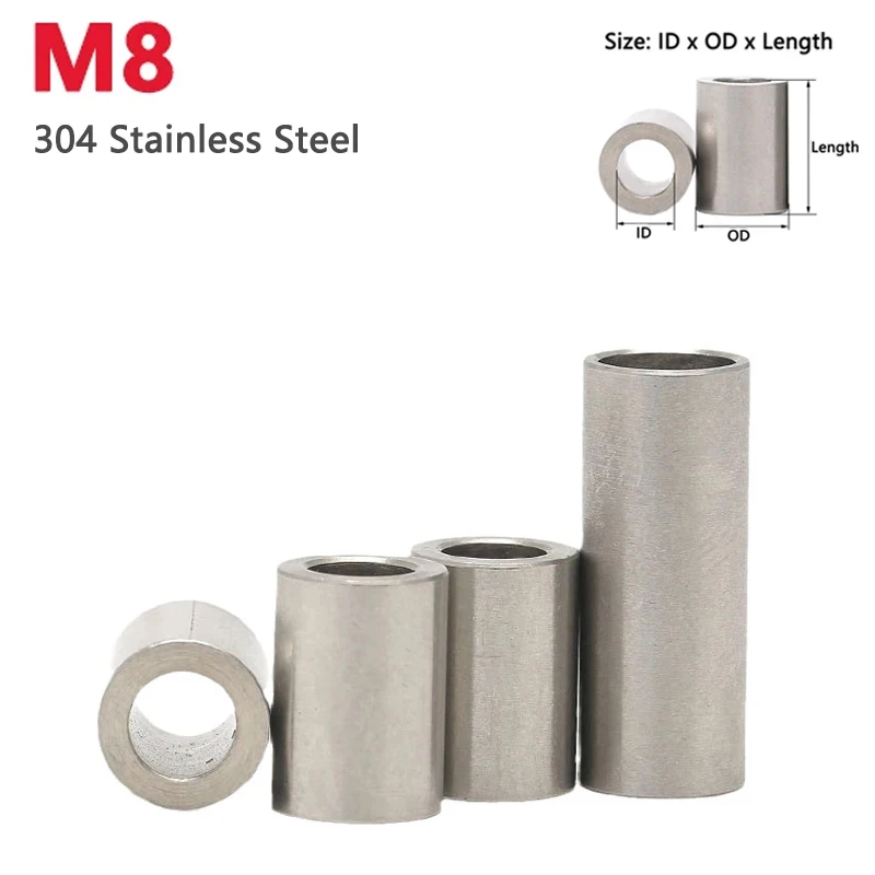 M8-304-Stainless-Steel-Bushing-Washer-Round-Hollow-Unthreaded-Standoff ...