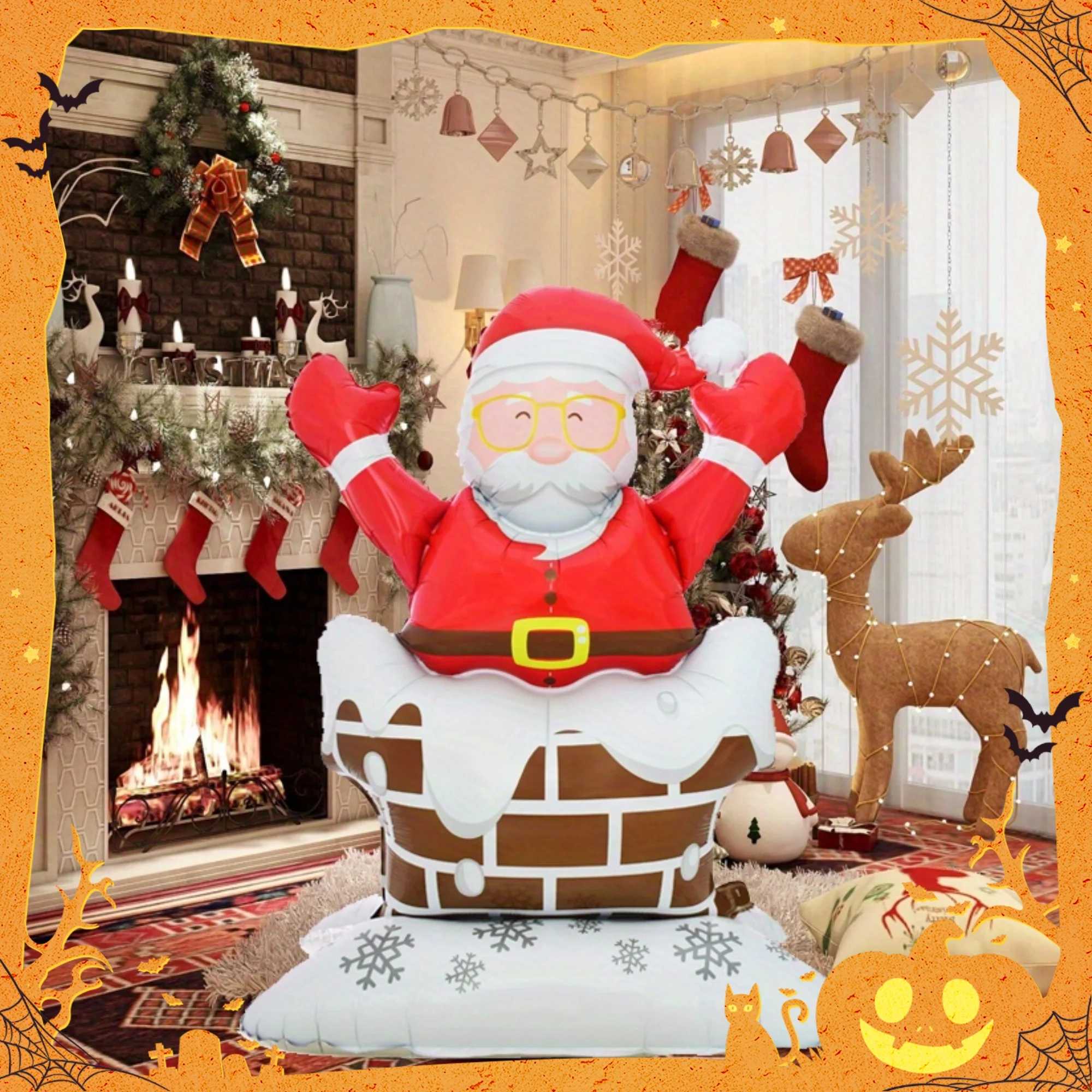 1Pcs Standing Santa Claus Walnut Soldier Cattle Foil Balloon Decoration ...