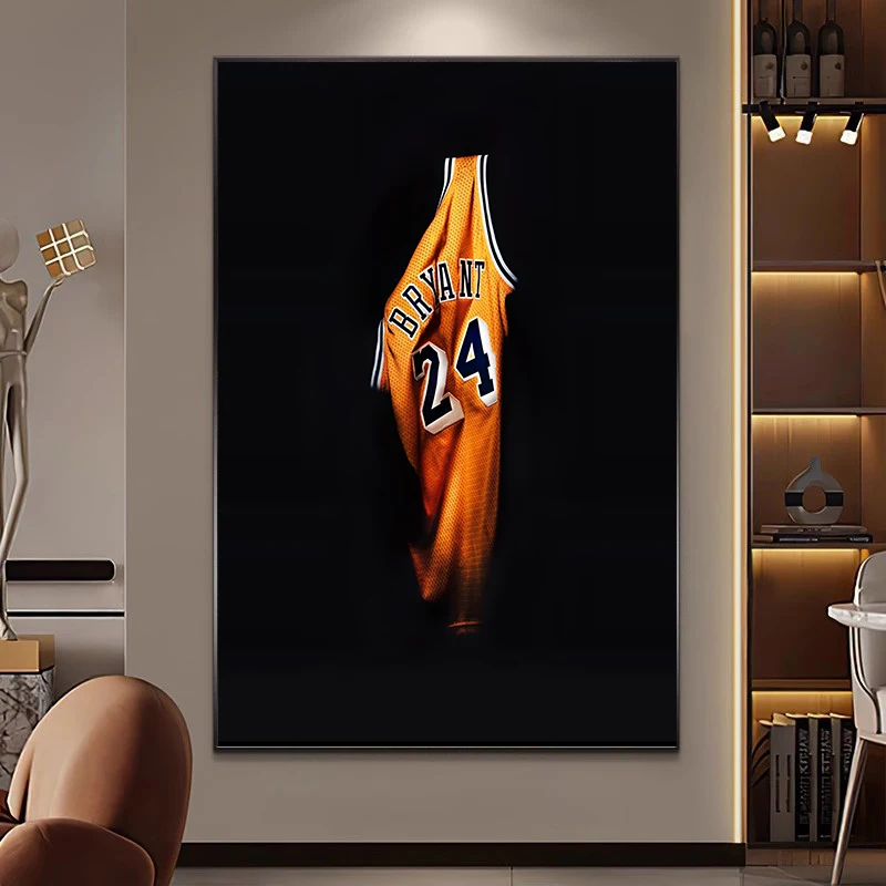 Famous-Basketball-Star-Number-24-Jersey-Poster-Wall-Art-Canvas-Painting ...
