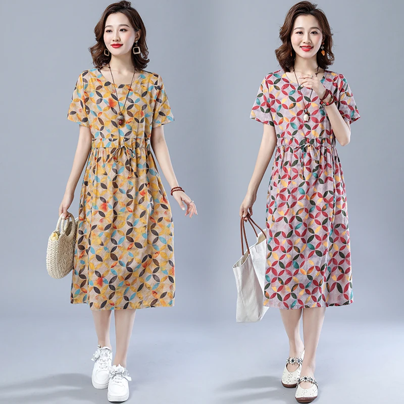 Cotton-and-Linen-Women-clothes-Retro-Original-Cotton-Silk-Dress-Outer ...