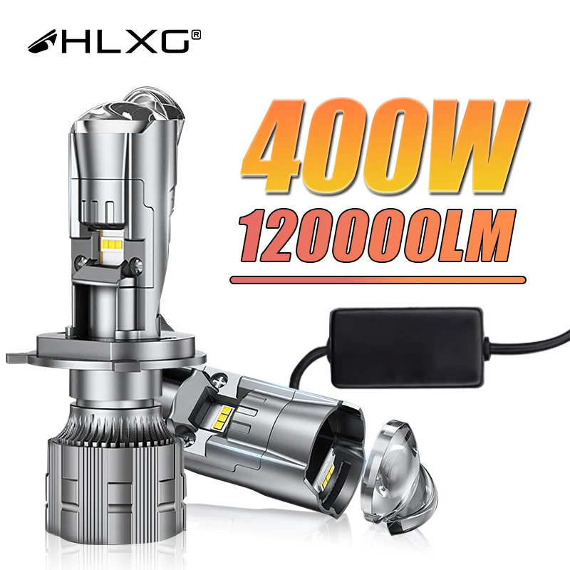 400W-H4-LED-Projector-120000LM-Car-Headlight-Bulbs-Bi-LED-Mini-Lens ...