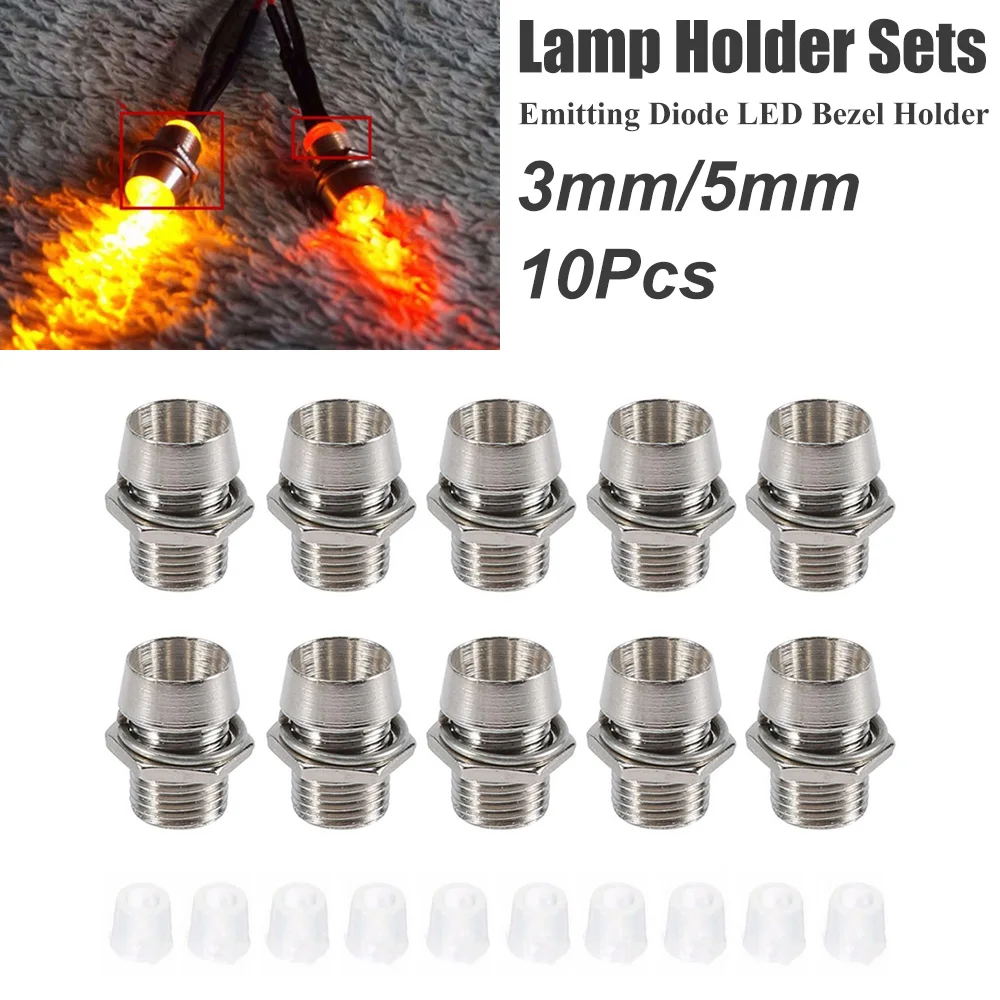 10pcs-Socket-Base-3mm-5mm-Silver-Mount-Panel-Display-Socket-Base-for ...