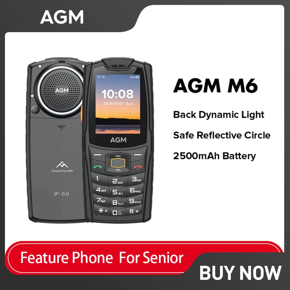 Russian Version AGM M6 IP68 Push-Button Phones 4G Unlocked Cellphone ...