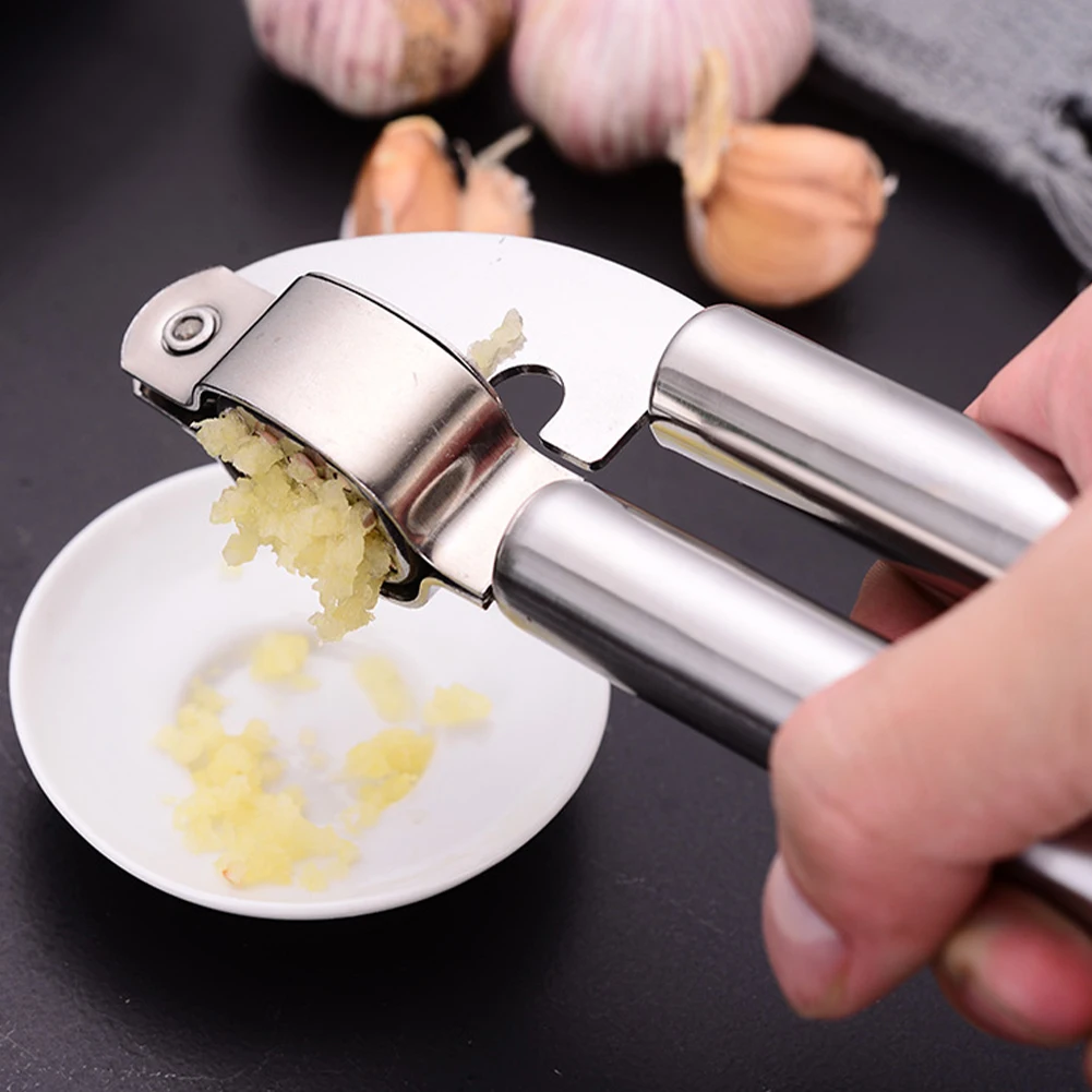 Garlic-Press-Crusher-Mincer-Kitchen-Stainless-Steel-Garlic-Smasher ...