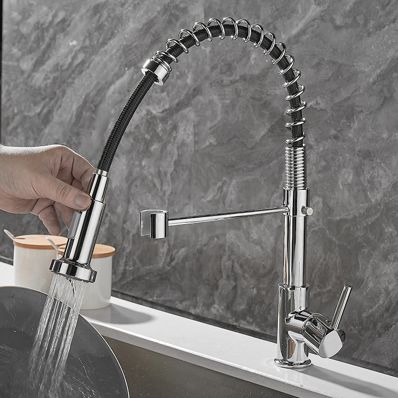 Kitchen-Faucet-Pull-Down-Sprayer-Rotatable-Drawable-Nozzle-Cold-and-Hot ...