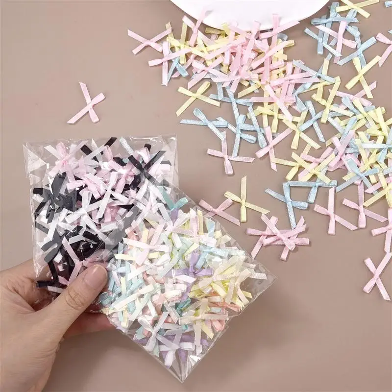 100Pcs 3mm Ribbons Mini Satin Ribbons Flowers Bows Ties Christmas ...