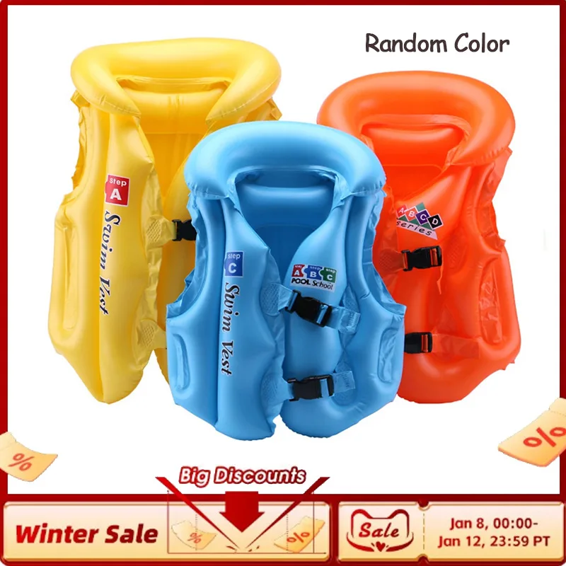 Kids-Baby-Life-Jackets-Inflatable-Swim-Vest-PVC-Children-Assisted ...