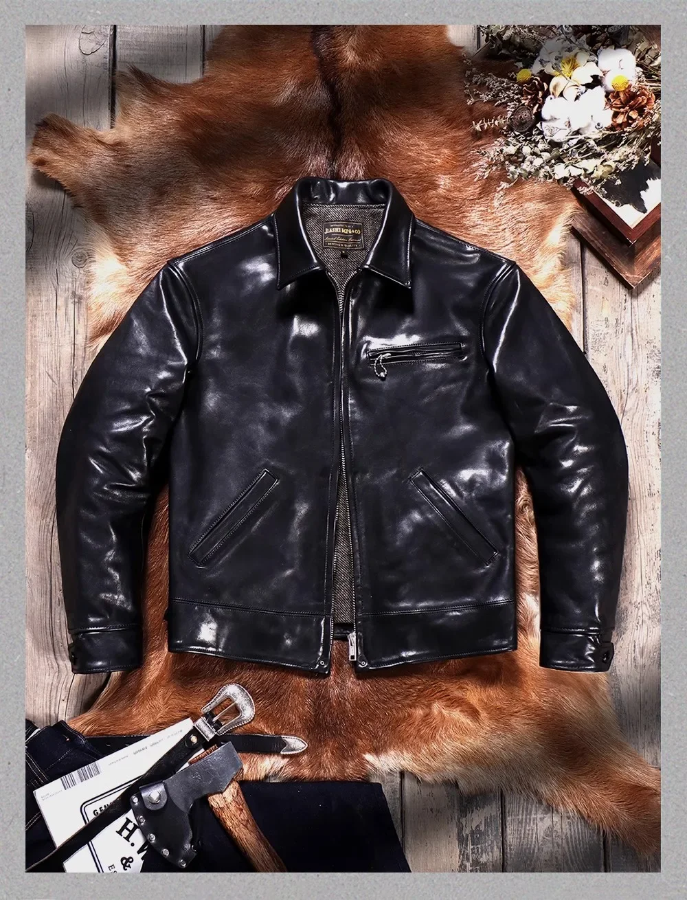 LNY Shop Top.Mens Classic Rider luxury leather coat.Heavy uncoated ...