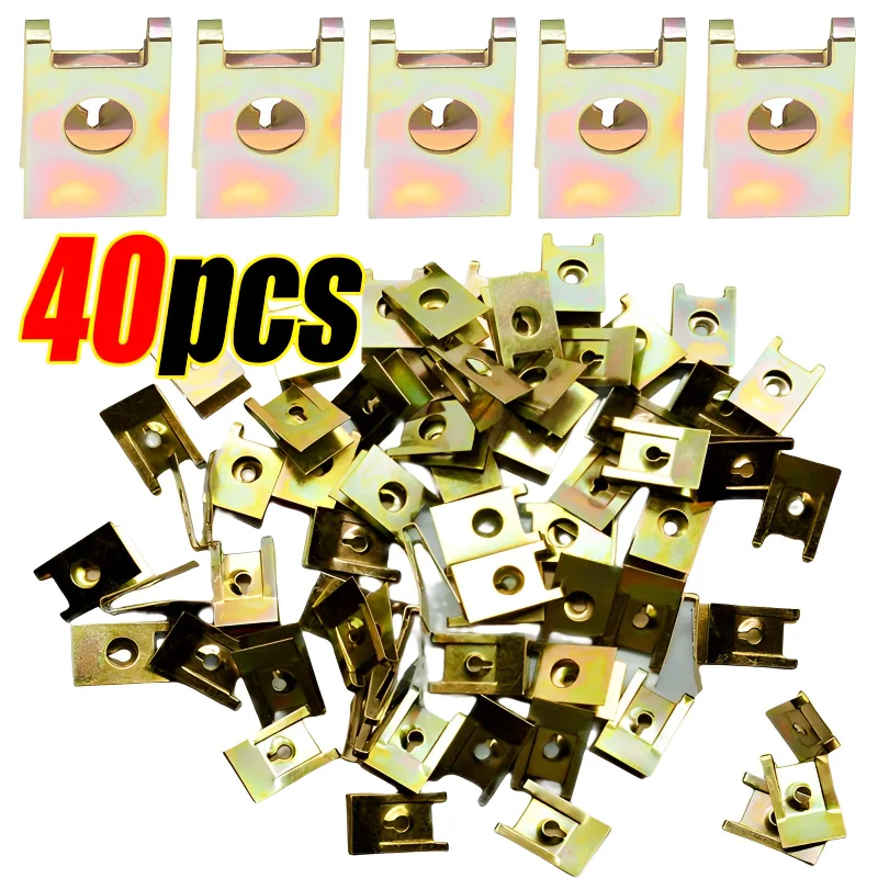 10-20-30-40pcs-Car-Screw-Base-U-Type-Clips-Car-Fastener-Clips-Motor ...