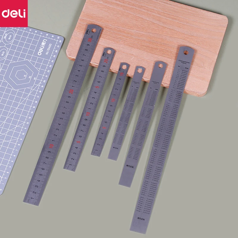 Deli-Machinist-Ruler-Stainless-Steel-Metric-Straight-Ruler-Durable ...