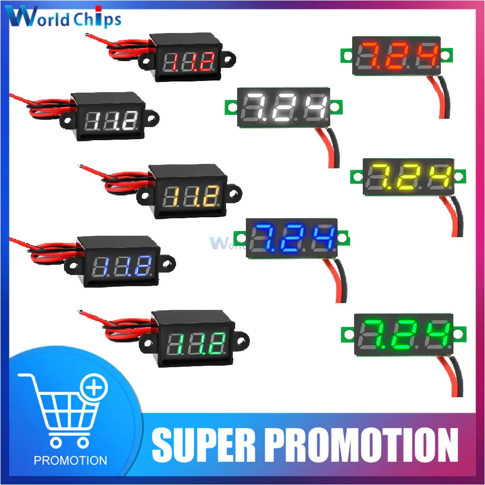 Dc Volt Meter Small 3-Digit Red LED Auto-Ranging Digital Panel ...