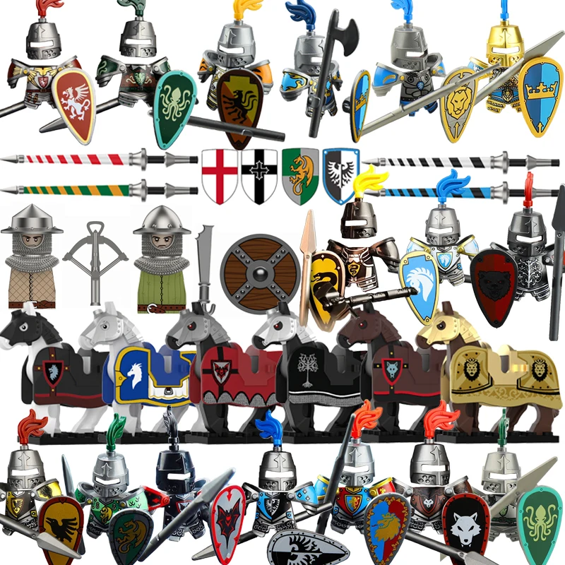 Medieval Military Figures Octopus Sea Demon Knights Building Blocks ...