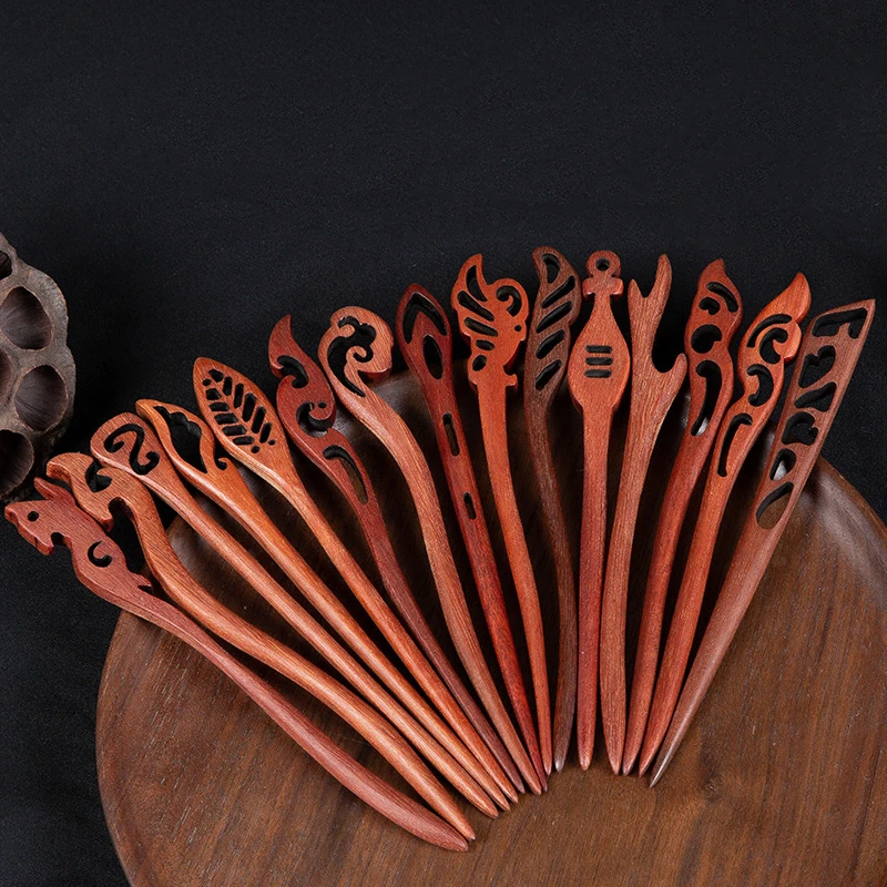 Hair Clip Natural Red Sandalwood Hairpins Hair Accessories for Women ...