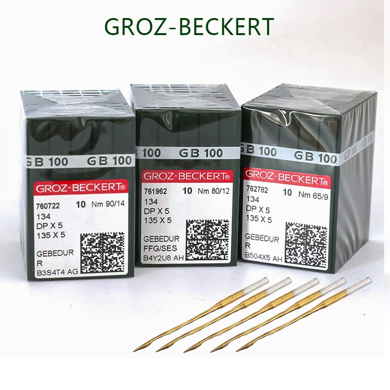 100 PCS Sewing Machine Needles GROZ-BECKERT DPX5 135X5 GEBEDUR Heat Proof Titanium Needle For ...