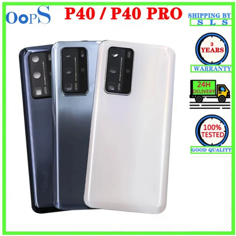 Back-Housing-For-Huawei-P40-P40Pro-Battery-Back-Cover-3D-Glass-Door ...
