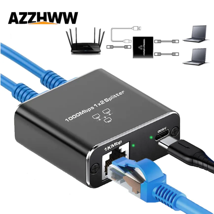 Divisor Gigabit Ethernet, divisores de Internet RJ45 de 1000Mbps, 1 ...